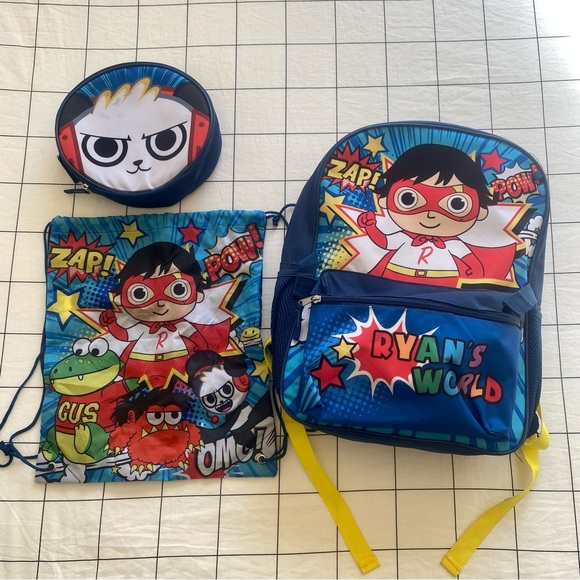Other | Ryans World Backpack String Pull Backpack And Lunch Box | Poshmark